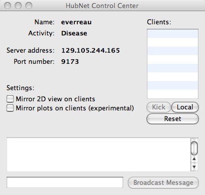 NetLogo 4.1.3 User Manual: HubNet Guide